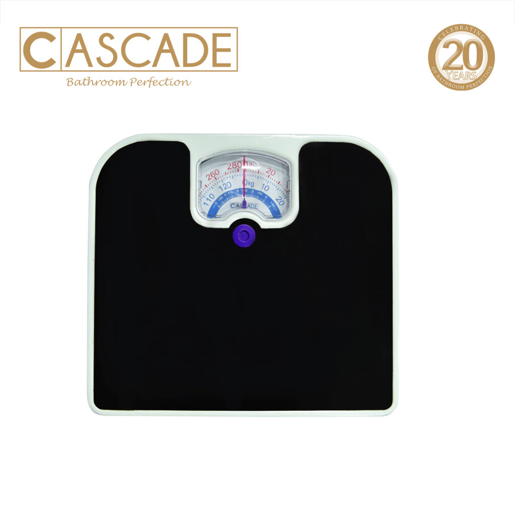 CASCADE BATHROOM SCALE WITH BMI INDICATOR BLACK - Cascade