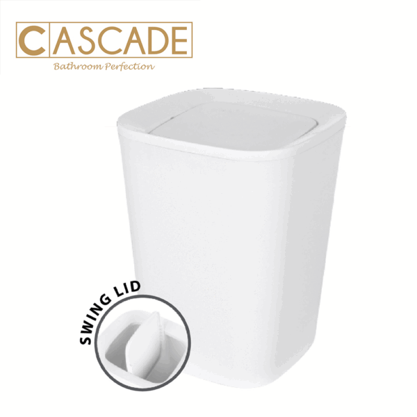CASCADE 5L SQUARE TRASH BIN WITH SWING LID - Cascade